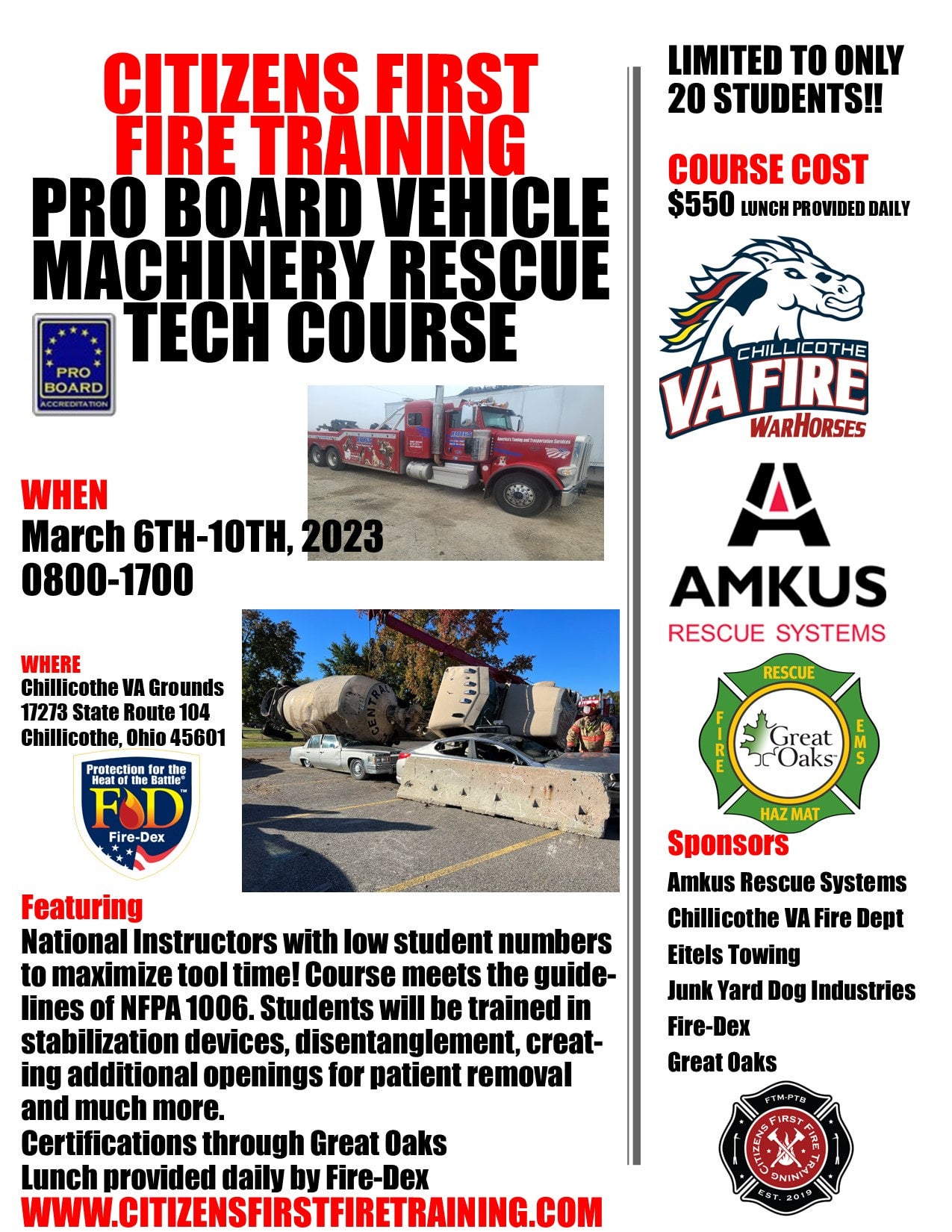 Pro Board Vehicle and Machinery Rescue Technician Course | Citizens ...